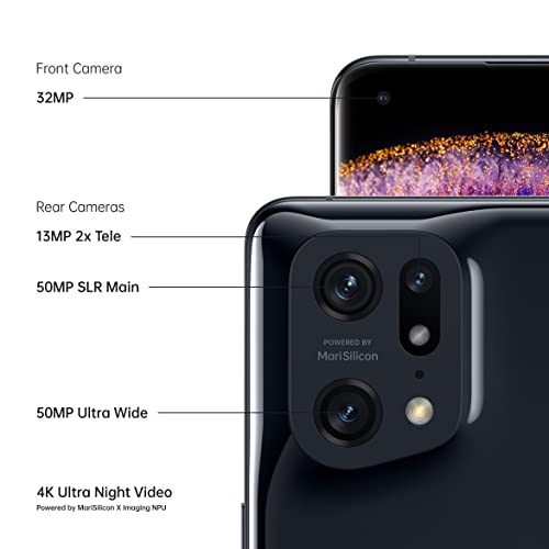 Oppo Find X5 Pro 5G Dual 256GB 12GB RAM Factory Unlocked (GSM Only | No CDMA - not Compatible with Verizon/Sprint) China Version | No Google Play Installed - Glaze Black