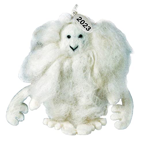 Yeti Christmas Ornament, Sasquatch, Big Foot - Felt Ornaments 2023 - Fair Trade, Hand Felted Made in Nepal - Comes in an Organza Bag so It's Ready for Giving