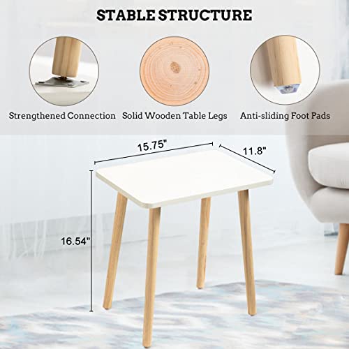 FORAOFUR Side Table, Small End Table Accent Table Living Room Bedroom Balcony Office, Modern Side Table Bedside Table Home Decor, Easy Assembly