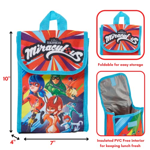 5 Pc. Miraculous Ladybug Girl Power “Be Yourself” Backpack Set for Girls, 16 inch with Miraculous Lunch Bag & Pencil Case