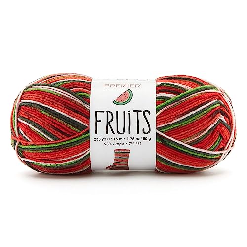 Premier Yarns Fruits Yarn, Acrylic Yarn for Crocheting and Knitting, 235 yds, Strawberry