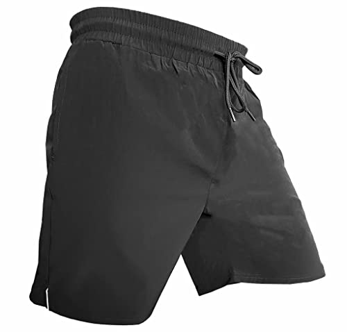 Koyotee Men's US Army Logo Black Athletic Nylon Running Workout Shorts Medium