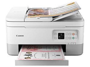 canon pixma tr7020a all-in-one wireless color inkjet printer, with duplex printing, mobile printing, and auto document feeder, white