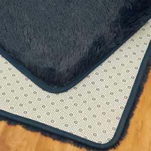 AMTOVO Shag Area Rugs for Bedroom, Navy Blue Fluffy Rug Plush Living Room Carpet 5 x 7 Feet, Indoor Modern Plush Area Rugs, Fuzzy Nursery Shaggy Rugs for Kids Room