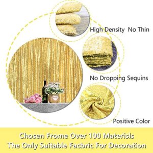 JYFLZQ Light Gold Sequin Backdrop Curtains 10ft x 10ft 1 Panel Glitter Photo Booth Backdrops Sparkly Photography Background Drapes for Parties Wedding Bridal Showers