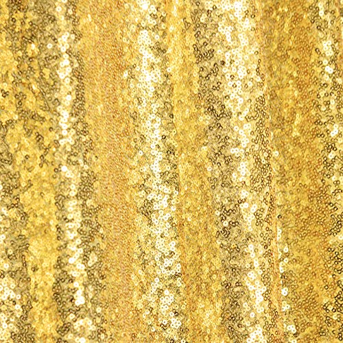 JYFLZQ Light Gold Sequin Backdrop Curtains 10ft x 10ft 1 Panel Glitter Photo Booth Backdrops Sparkly Photography Background Drapes for Parties Wedding Bridal Showers