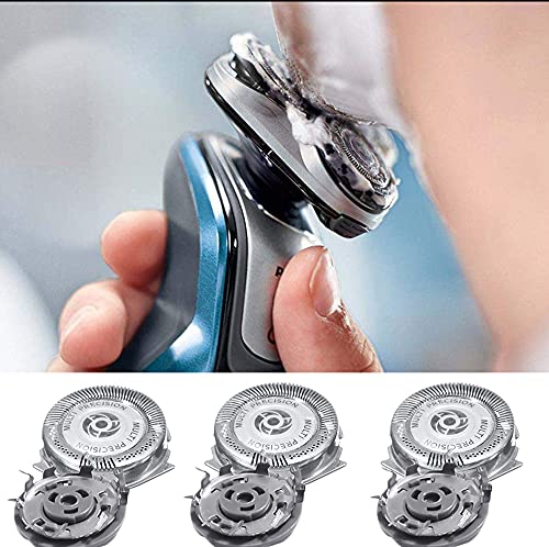 Replacement Shaver Heads for Philips Norelco SH50, 3 Pack Men Electric Shaving Heads 5000 Series, Double Layers Trimmer Razor Accessories Rotary Heads Blades for Men