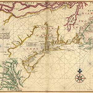 INFINITE PHOTOGRAPHS 1639 Map| Atlantic Coast|Atlantic Coast North America|Coasts, Manuscript|Middle Atlantic St