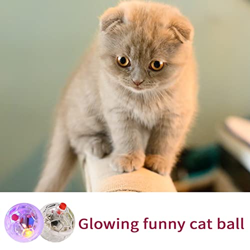 4 Pieces Ghost Hunting Cat Ball Multi-Color Flash LED Glowing Interactive Ball Pet Toys for Dog Cat Animals Activity