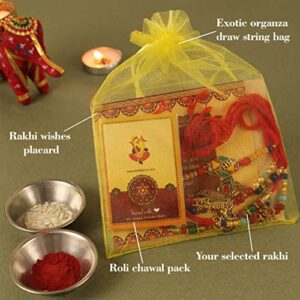 TIED RIBBONS Rakhi for Brother Set of 5 Rakhi for Bhaiya | Bro Rakhi with Card | Roli Chawal Tika - Raksha Bandhan Rakhi Bracelet for Brother Rakhi | 5 Rakhi Set | Bhai Rakhi Thread