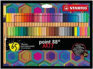 stabilo fineliner point 88 arty - wallet of 65 - assorted colors