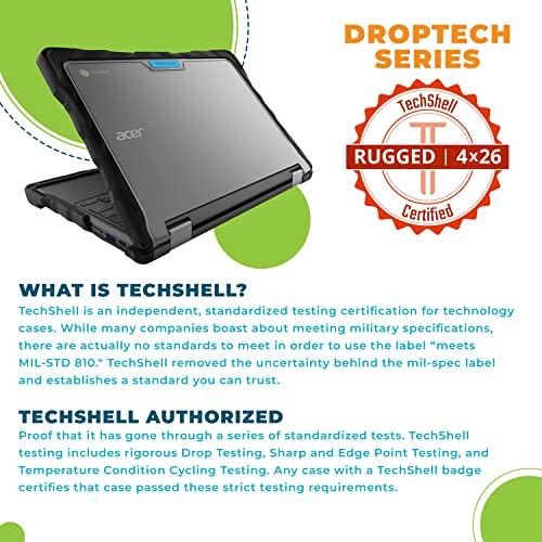 Gumdrop DropTech Case Fits Acer Chromebook Spin 511/R753T (2-in-1). Designed for K-12 Students, Teachers and Classrooms-Drop Tested, Rugged, Shockproof Bumpers for Reliable Device Protection – Black