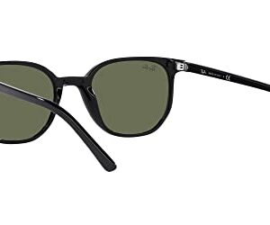 Ray-Ban RB2197 Elliot Square Sunglasses, Black/Green, 52 mm