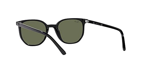 Ray-Ban RB2197 Elliot Square Sunglasses, Black/Green, 52 mm