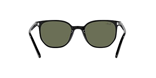 Ray-Ban RB2197 Elliot Square Sunglasses, Black/Green, 52 mm