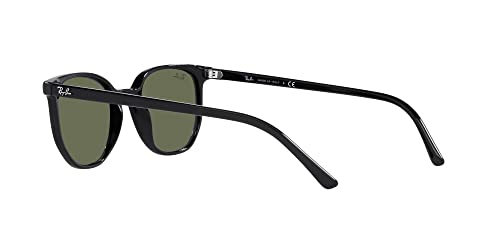 Ray-Ban RB2197 Elliot Square Sunglasses, Black/Green, 52 mm