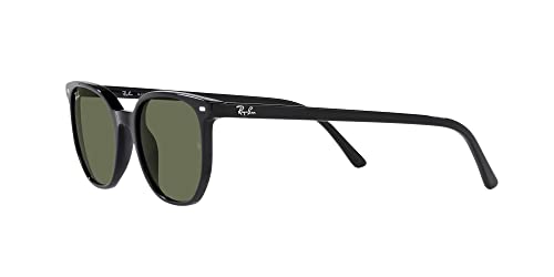 Ray-Ban RB2197 Elliot Square Sunglasses, Black/Green, 52 mm