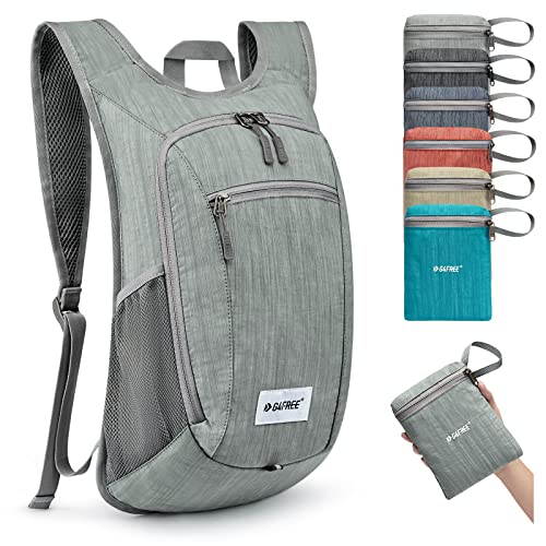 G4Free 10L/15L Hiking Backpack Lightweight Packable Hiking Daypack Small Travel Outdoor Foldable Shoulder Bag(Grey)