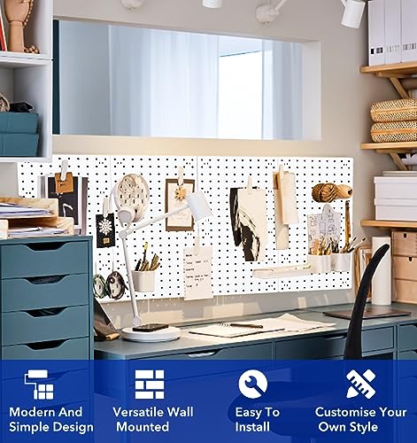 8 Pack Pegboard, Peg Boards, Peg Boards for Walls, Pegboard Wall Organizer, Small Pegboard 10" x 10", Pegboard Plastic Panels for Craft Room, Organizer, Storage, Workbench, Study Room