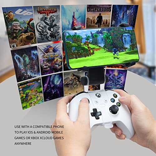 ECHZOVE Xbox Series X Controller Phone Clip, Xbox One Controller Mobile Phone Mount Adjustable Phone Holder Clamp for Xbox Series S/X, Xbox One S/X, Xbox One Controllers