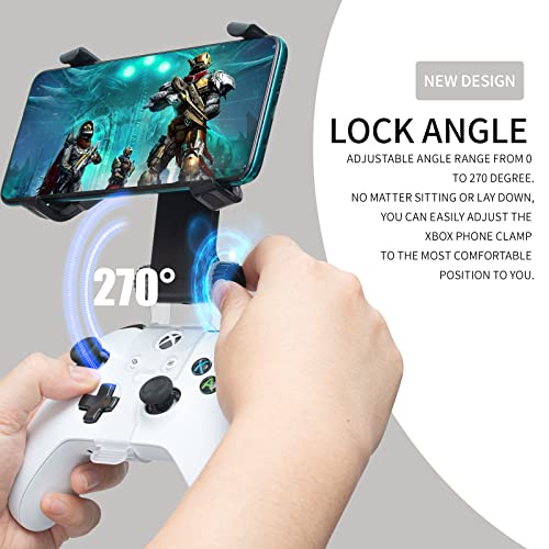 ECHZOVE Xbox Series X Controller Phone Clip, Xbox One Controller Mobile Phone Mount Adjustable Phone Holder Clamp for Xbox Series S/X, Xbox One S/X, Xbox One Controllers