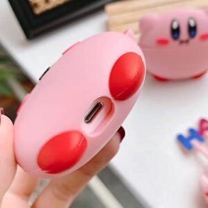 Cute Case for Apple Airpod 2nd Generation AirPods Case Cover 3D Kawaii Funny Food Design Silicone Shell Anti-Fall Cover for AirPods Charging Case for Girls Women Boy Men (AirPods 2/1, Pink Monster)