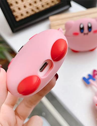 Cute Case for Apple Airpod 2nd Generation AirPods Case Cover 3D Kawaii Funny Food Design Silicone Shell Anti-Fall Cover for AirPods Charging Case for Girls Women Boy Men (AirPods 2/1, Pink Monster)