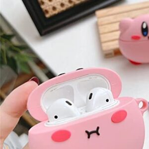 Cute Case for Apple Airpod 2nd Generation AirPods Case Cover 3D Kawaii Funny Food Design Silicone Shell Anti-Fall Cover for AirPods Charging Case for Girls Women Boy Men (AirPods 2/1, Pink Monster)