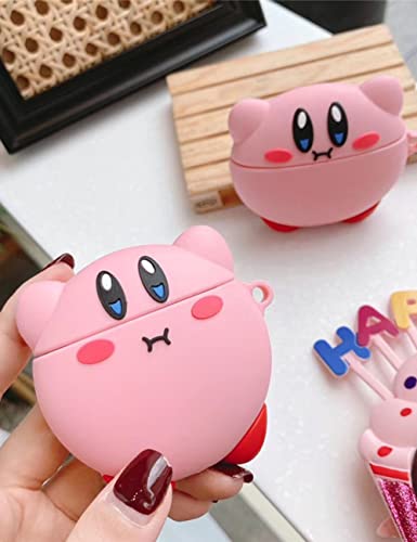 Cute Case for Apple Airpod 2nd Generation AirPods Case Cover 3D Kawaii Funny Food Design Silicone Shell Anti-Fall Cover for AirPods Charging Case for Girls Women Boy Men (AirPods 2/1, Pink Monster)