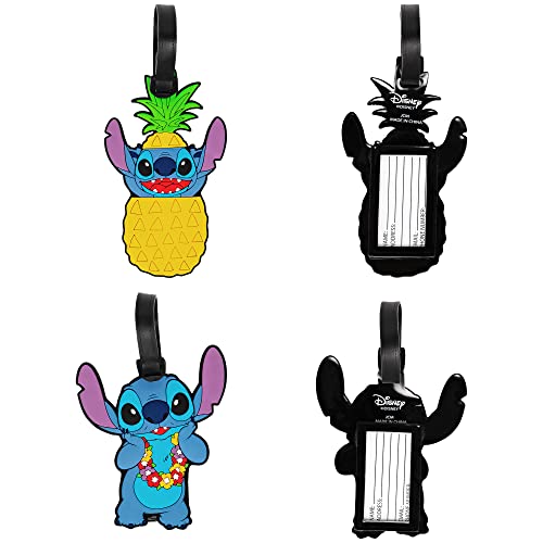 Disney Lilo & Stitch Luggage Tags PVC 4-Piece Set - Stitch Travel Tags & Luggage/Suitcase Tags - Officially Licensed