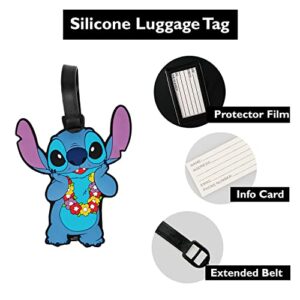 Disney Lilo & Stitch Luggage Tags PVC 4-Piece Set - Stitch Travel Tags & Luggage/Suitcase Tags - Officially Licensed