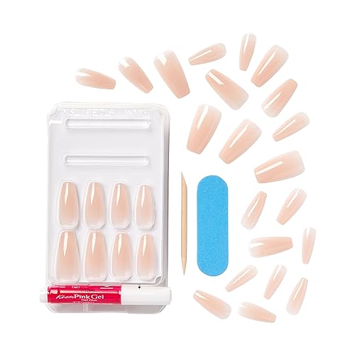 KISS Bare But Better TruNude Fake Nails Nude Nail Shades Manicure Set, Nude Drama', 28 Chip Proof, Smudge Proof Glue-On Nails