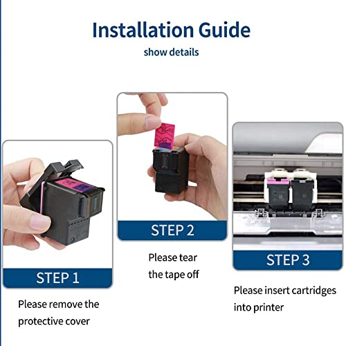 V-Surink Remanufactured Ink Cartridges for Hp 60 60XL Used in PhotoSmart C4780 C4795 C4680 C4650 D110 D110a DeskJet F4480 F4280 F4580 D2530 D2545 D2680 Envy 100 111