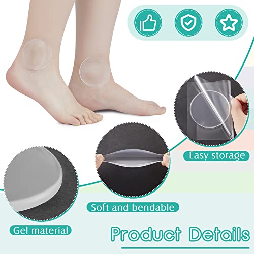 4 Pieces Ankle Gel Pads Skate Ankle Gel Discs Cushion Pads Ankle Protector Brace Skate Accessories for Ice Skating Riding Ski Ankle Protection, 2.48 Inch