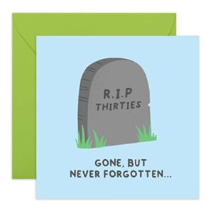 central 23 30th birthday card - 'rip thirties' - funny birthday cards for women men age 40 - aunt daughter girlfriend - him her - 40 year old - comes with fun stickers