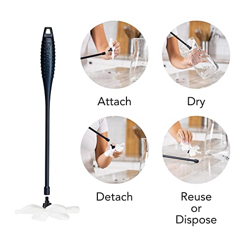 DryMeister Water Bottle & Baby Bottle Dryer Brush | Patented to Dry Fast for No Scum or Gunk | Helps Prevent Spots on Vases & Wine Glasses | Works on Carafes, Water Bladders & Reusable Bags