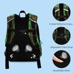 QUGRL Black Kitten Leprechaun Toddler Backpack Kids Saint Patricks Day Kindergarten Schoolbag Preschool Nursery Travel Bag with Safety Leash Harness for Baby Boys Girls 3-8 Years