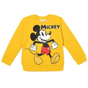 Disney Mickey Mouse Infant Baby Boys Fleece Pullover Sweatshirt and Pants Set Grey/Yellow 12 Months