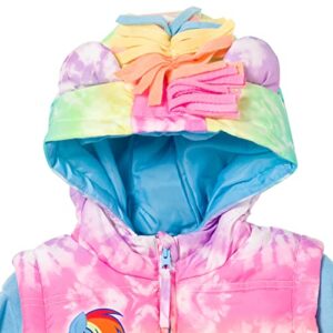 My Little Pony Twilight Sparkle Pinkie Pie Rainbow Dash Toddler Girls Zip Up Vest 2fer Jacket Tie Dye Multicolor 3T