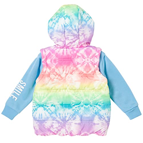 My Little Pony Twilight Sparkle Pinkie Pie Rainbow Dash Toddler Girls Zip Up Vest 2fer Jacket Tie Dye Multicolor 3T