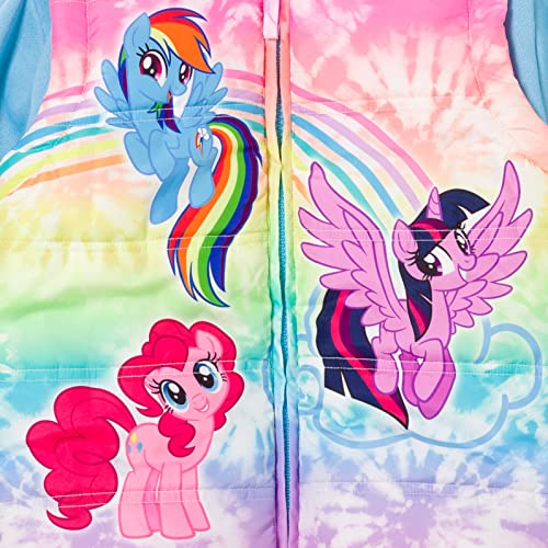 My Little Pony Twilight Sparkle Pinkie Pie Rainbow Dash Toddler Girls Zip Up Vest 2fer Jacket Tie Dye Multicolor 3T