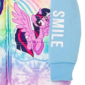 My Little Pony Twilight Sparkle Pinkie Pie Rainbow Dash Toddler Girls Zip Up Vest 2fer Jacket Tie Dye Multicolor 3T