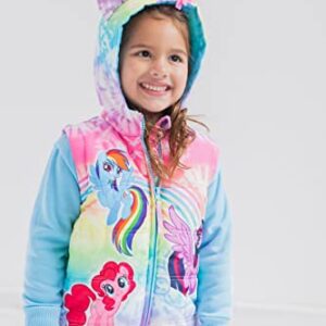 My Little Pony Twilight Sparkle Pinkie Pie Rainbow Dash Toddler Girls Zip Up Vest 2fer Jacket Tie Dye Multicolor 3T