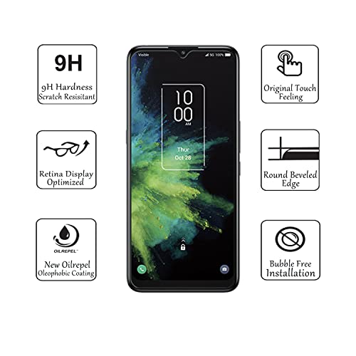 Douglass TCL 4X 5G Screen Protectors (3 Pack), 9H Tempered Glass Film for TCL 4X 5G/TCL 20A 5G Anti-Scratch Anti-Fingerprint Glass Screen Protectors Zero Bubbles Ultra-clear 99.99%