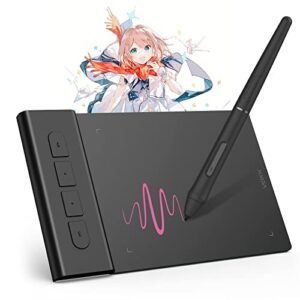 veikk vk430 drawing tablet 4x3 inch osu tablet, portable computer graphics tablets with 4 shortcut keys 8192 levels battery-free stylus pen, compatible with mac/windows/android/chrome/linux