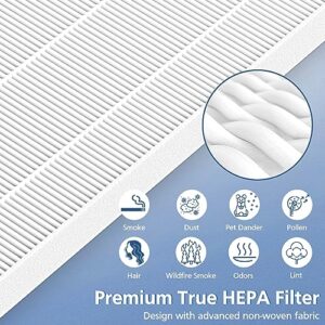 116130 True HEPA Replacement Filter H for Winix 5500-2 AM80 Air Purifier, 3 Pack H13 Grade True HEPA Filter