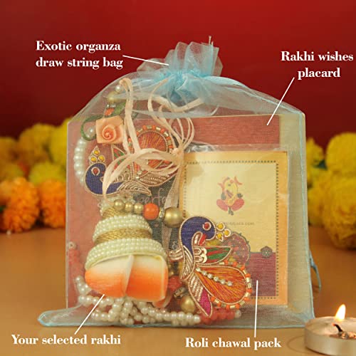 TIED RIBBONS Rakhi for Brother and Bhabhi Gift Set | Lumba Rakhi for Bhabhi | Raksha Bandhan Card | Roli Chawal Tika - Bhaiya Bhabhi Rakhi Set for Bhai Bhabhi | Rakhi for Bhaiya Bhabhi