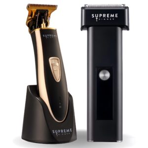 supreme trimmer foil shaver & mens trimmer | 2-in-1 beard trimmer electric razor for men travel hair trimmer set | t shaper st5210 & t fader stf501