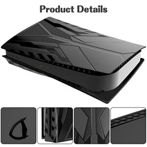 HEYSTOP PS5 Plates for PS5 Accessories, Hard Shockproof Cover PS5 Skins Shell Panels for PS5 Console, Anti-Scratch Dustproof Face Plates Replacement Accessories for Playstation 5 Disc Edition - Black