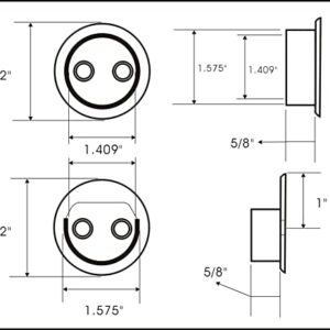 QCAA Heavy Duty Solid Metal Closet Rod Socket Set, 1-3/8'', Matte White, 1 Pair, Made In Taiwan